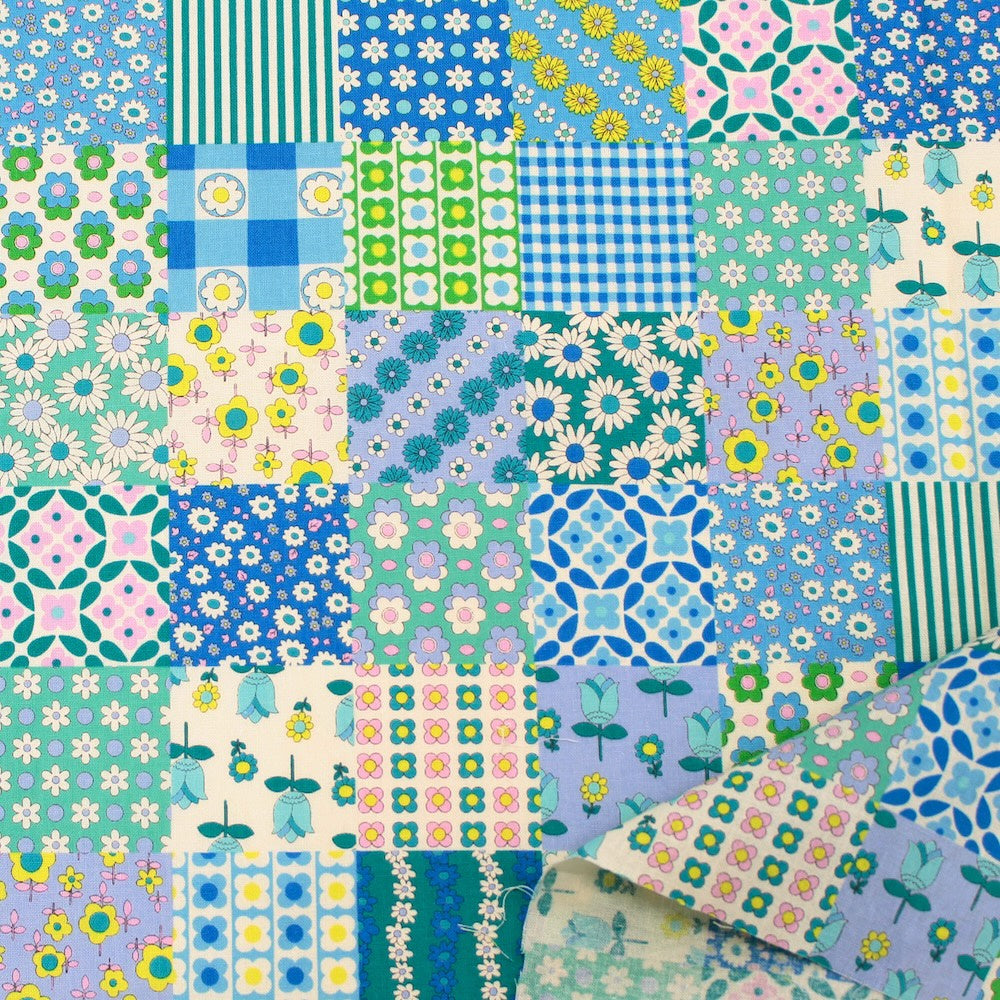 Retro 70's Cheater Cloth in Blues – Stitchbird