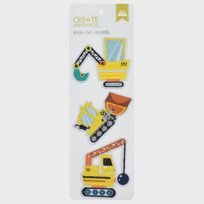 Digger, Excavator and Wrecking Ball Iron on Motifs – Stitchbird