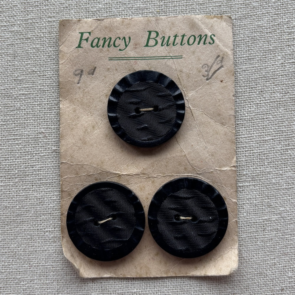 Fancy Buttons Black Coat Buttons 30mm x 3 – Stitchbird
