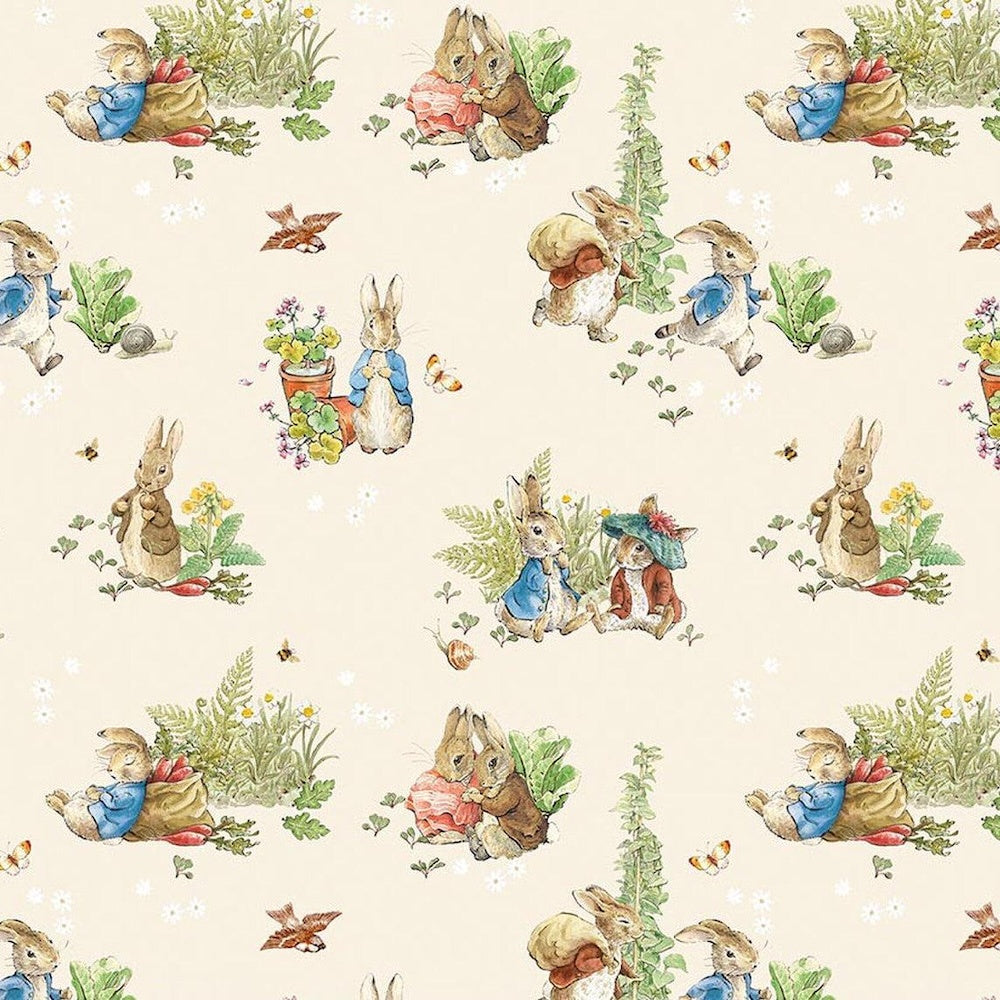 Peter Rabbit & Benjamin Bunny Main Cream – Stitchbird